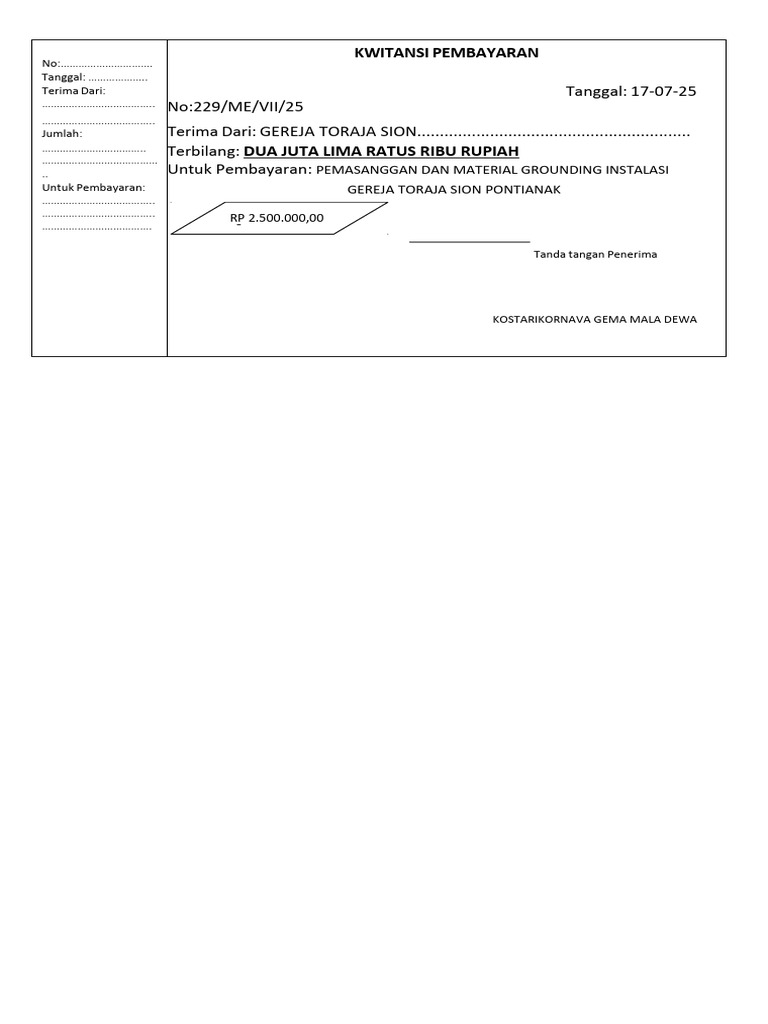 Kwitansi Kosong | PDF