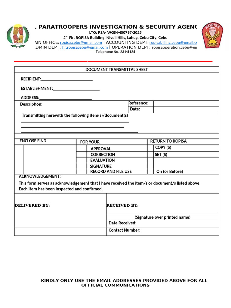 Transmital Form | PDF