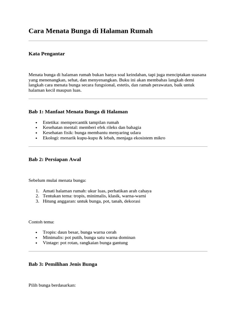 Cara Menata Bunga Di Halaman Rumah | PDF
