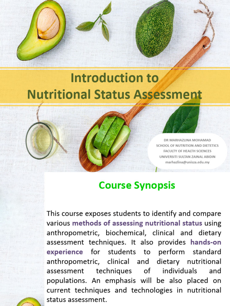 Nutritional Status Assessment Overview | PDF | Dietitian | Malnutrition