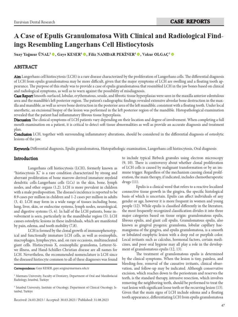 A Case of Epulis Granulomatosa With Clinical and Radiological Findings ...