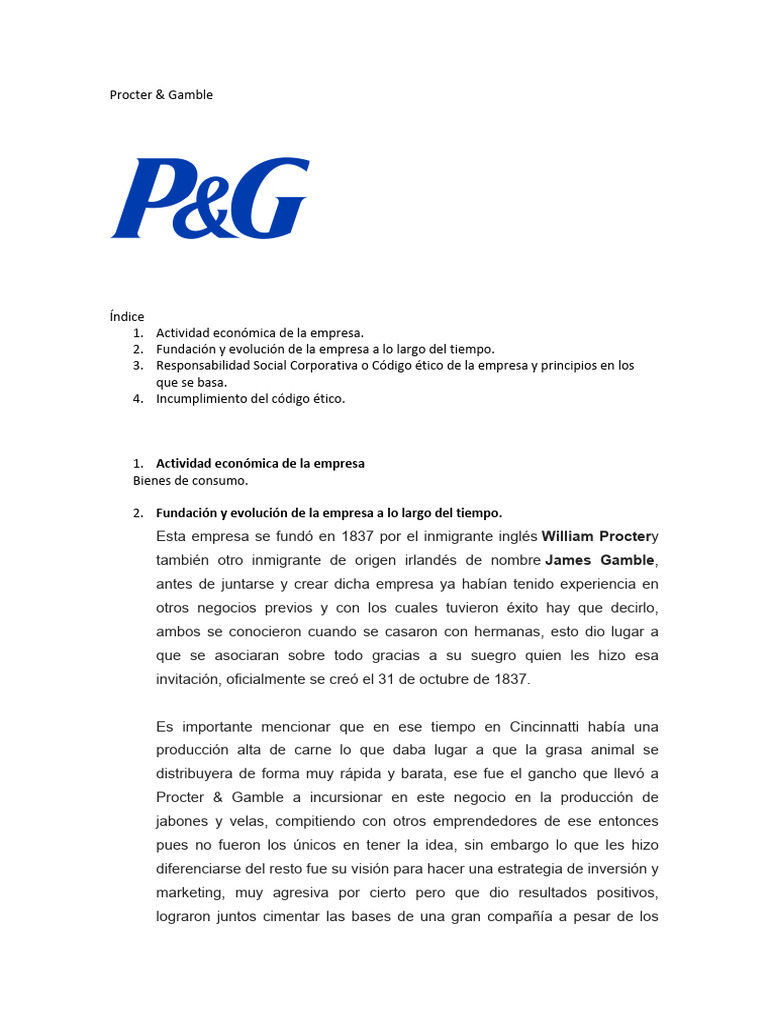 Documento PDF | PDF | Procter & Gamble | Economias