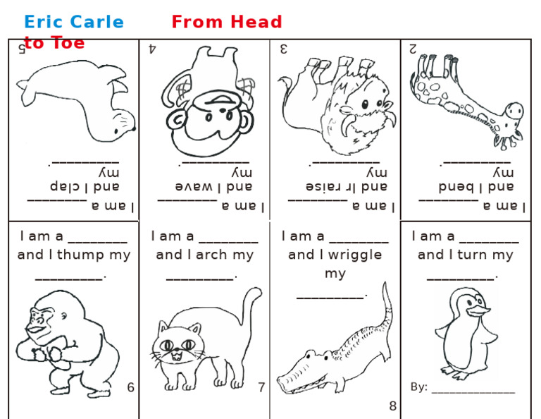 Cut Out Fold Up Book From Head To Toe Printable | PDF