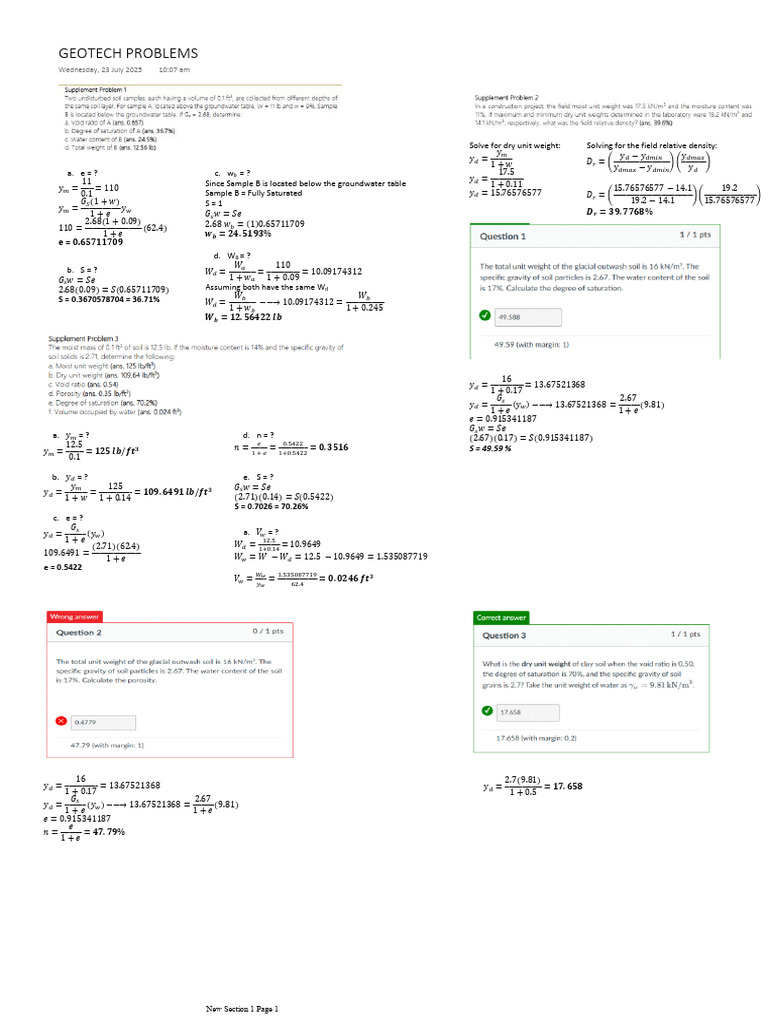Geotech Problems | PDF
