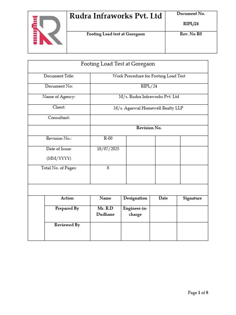Footing Load Test Procedure at Goregaon | PDF