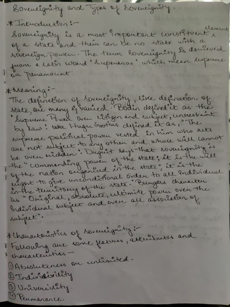 Sovereignity - Kinds and Types | PDF | Sovereignty | Heads Of State