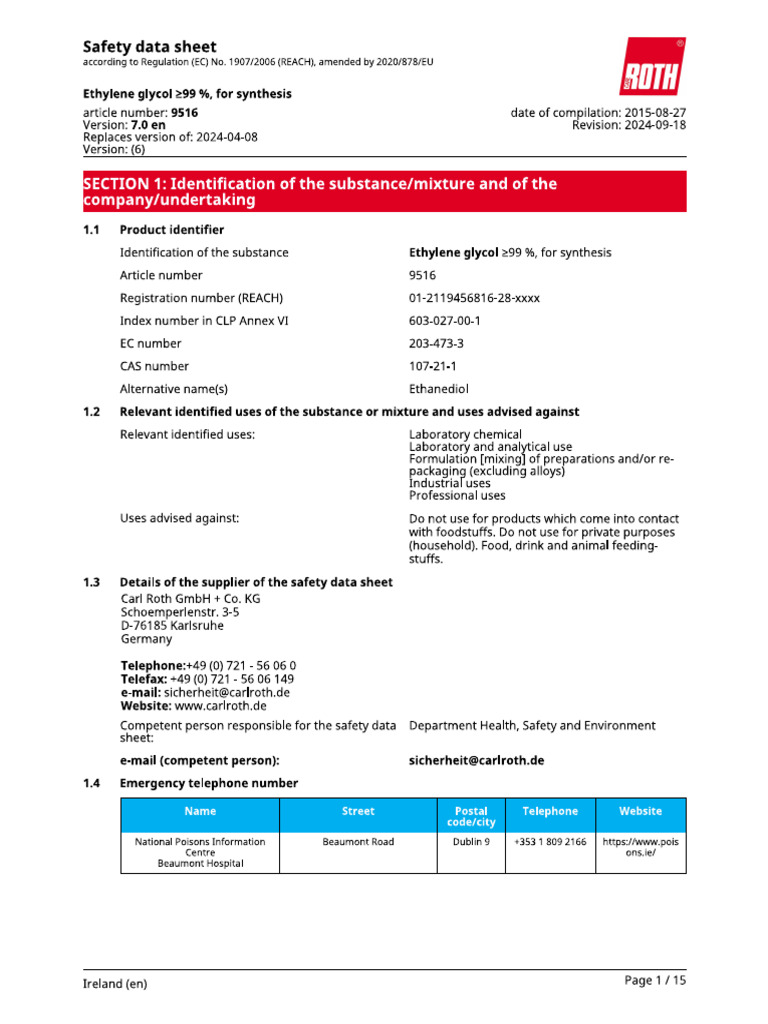 Safety Data Sheet EG | PDF