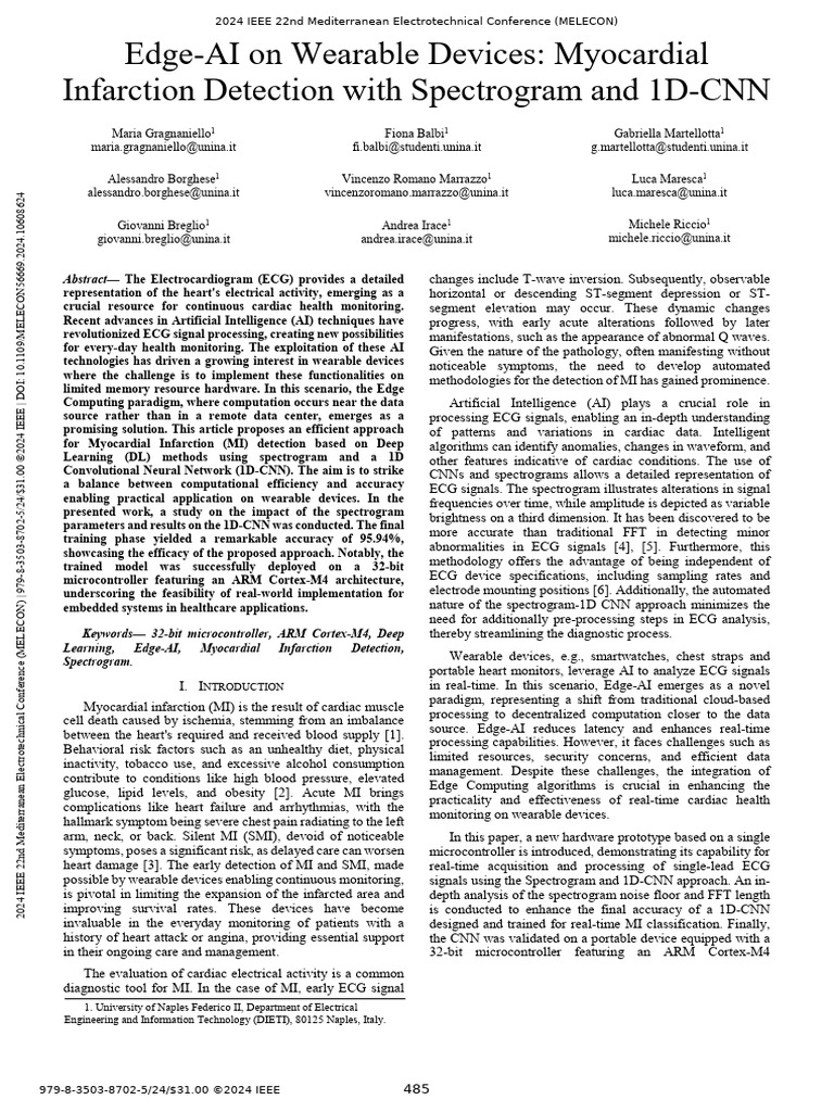 Edge-AI On Wearable Devices Myocardial Infarction Detection With ...