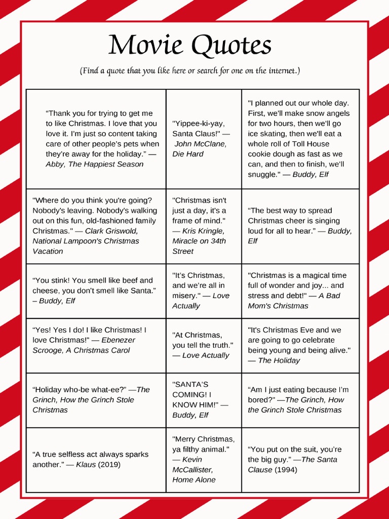 Christmas Movie Quotes | PDF