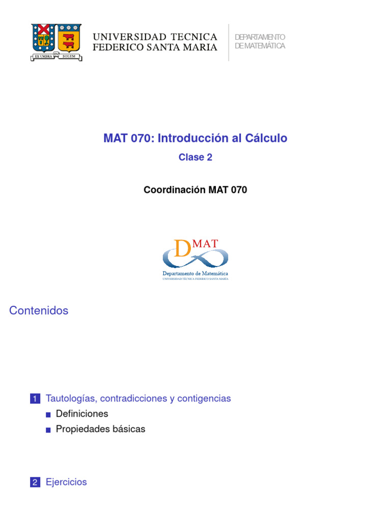 Mat070 Clase 02 | PDF | Proposición | Verdad