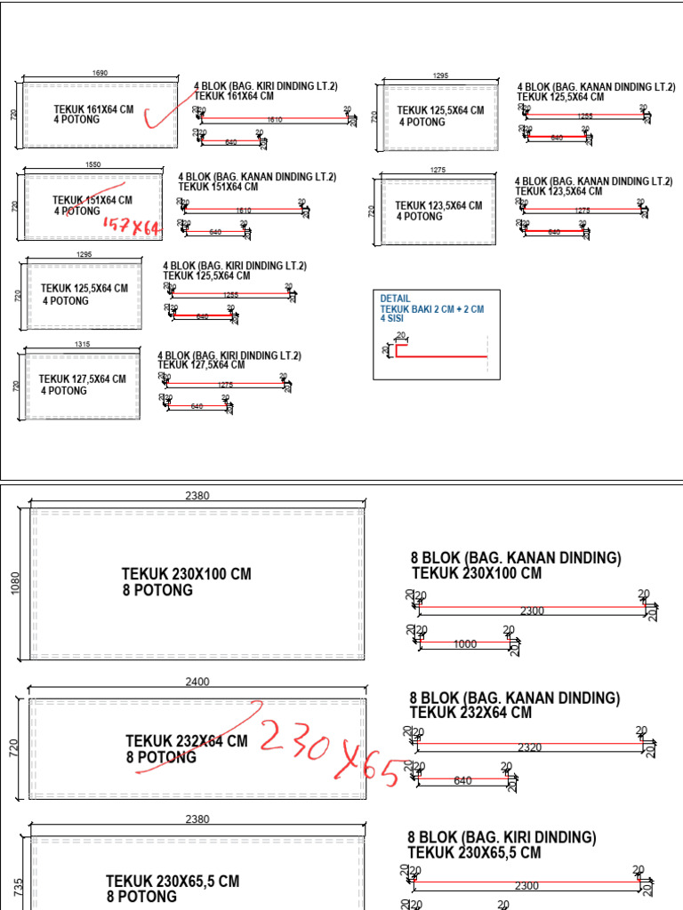 Plat Tekukan Dinding Perforated Revisi 1 | PDF