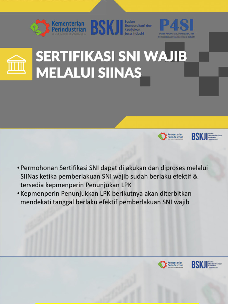 Proses Sertifikasi SNI Melalui SIINAS | PDF