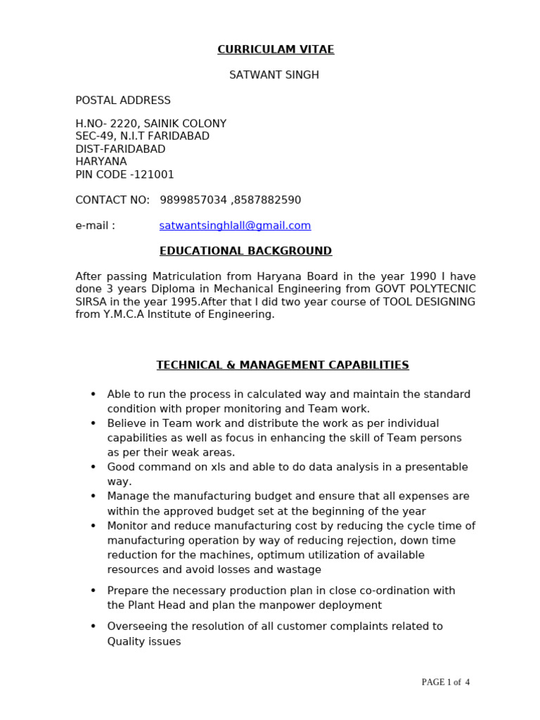 Satwant Resume | PDF