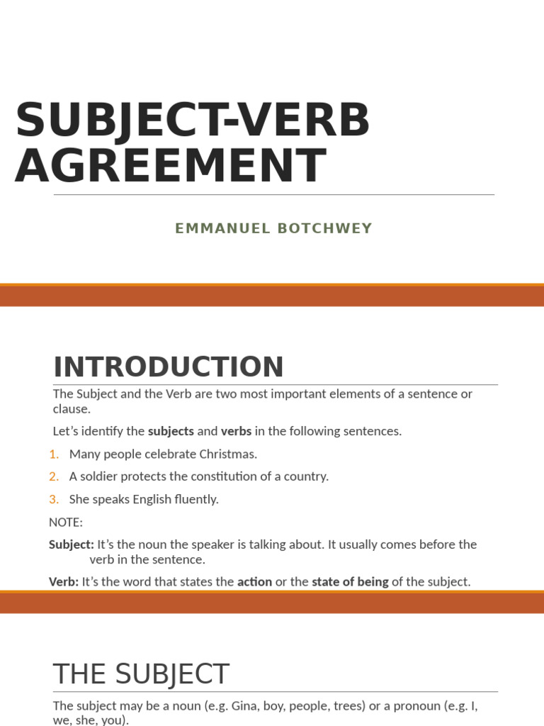 Subject-Verb Agreement Explained | PDF | Subject (Grammar ...