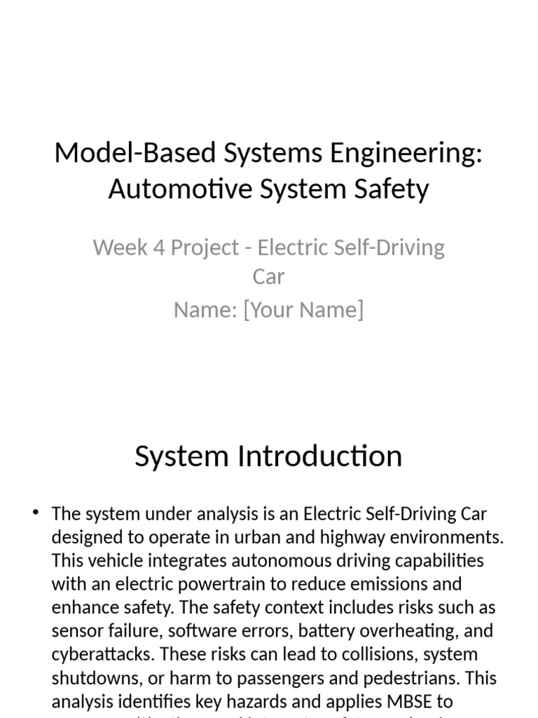 Electric Self Driving Car Safety Full | PDF