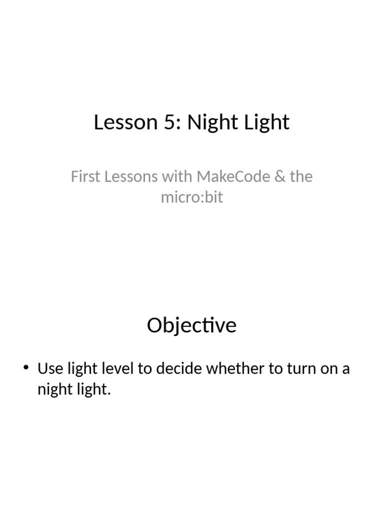 Lesson 5 Night Light | PDF