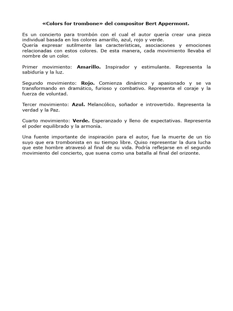 Colors For Trombone | PDF