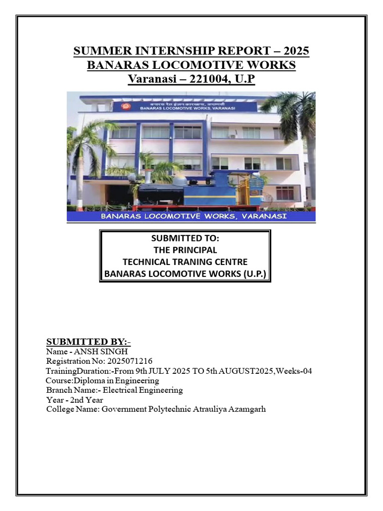 Ansh Report | PDF | Locomotives | Rail Transport