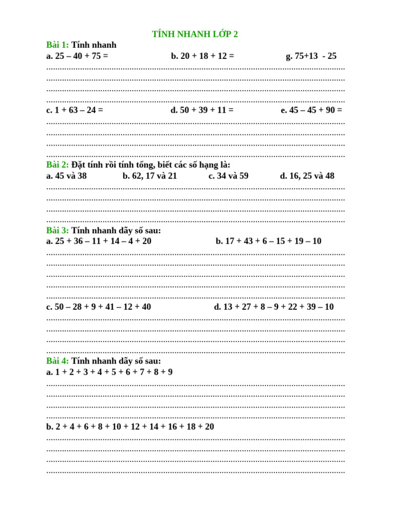 Tính Nhanh L P 2 | PDF