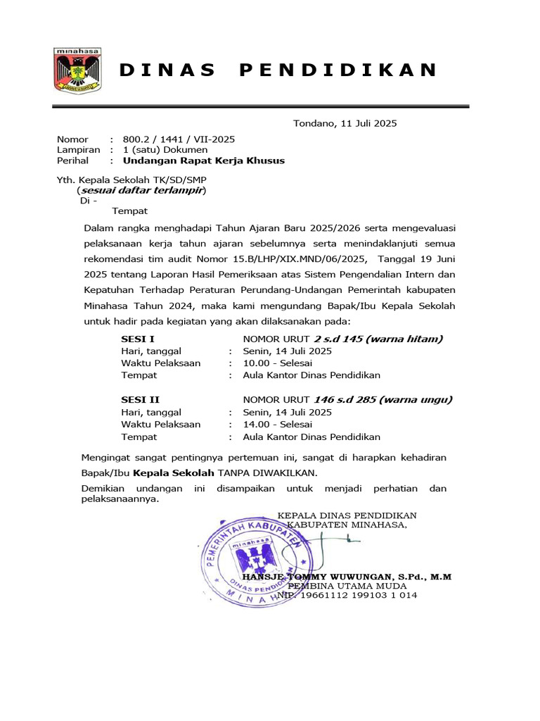 Undangan Raker Khusus | PDF