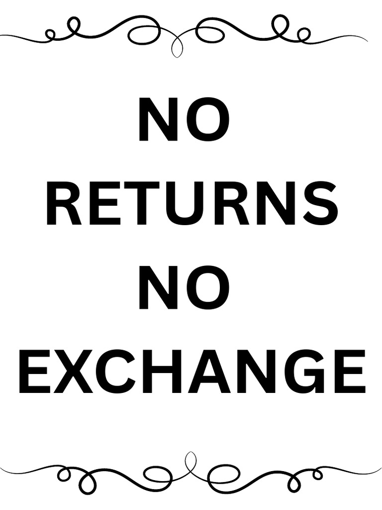 No Returns No Exchange | PDF