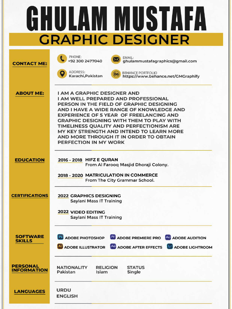 Ghulam Mustafa CV | PDF