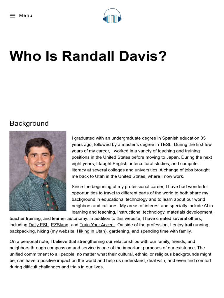 Randall Davis - Randall's ESL Cyber Listening Lab | PDF | Educational ...