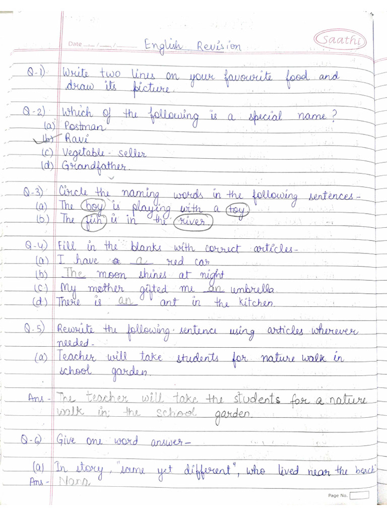 English Revision Questions | PDF