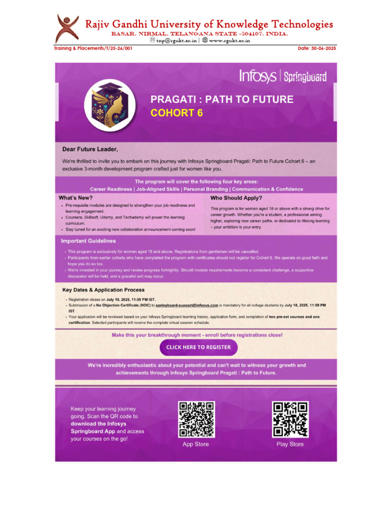 Pgragati - Path To Future-Springboard Infosys - 30-06-2025 | PDF