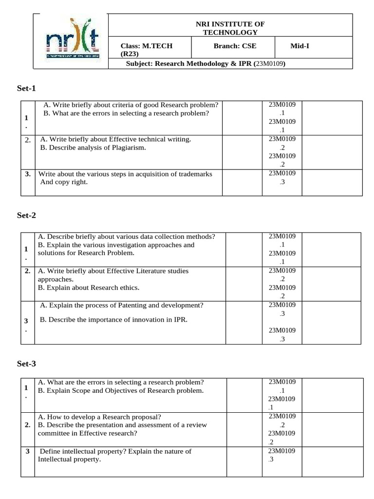Research Methodology & IPR | PDF | Intellectual Property | Methodology