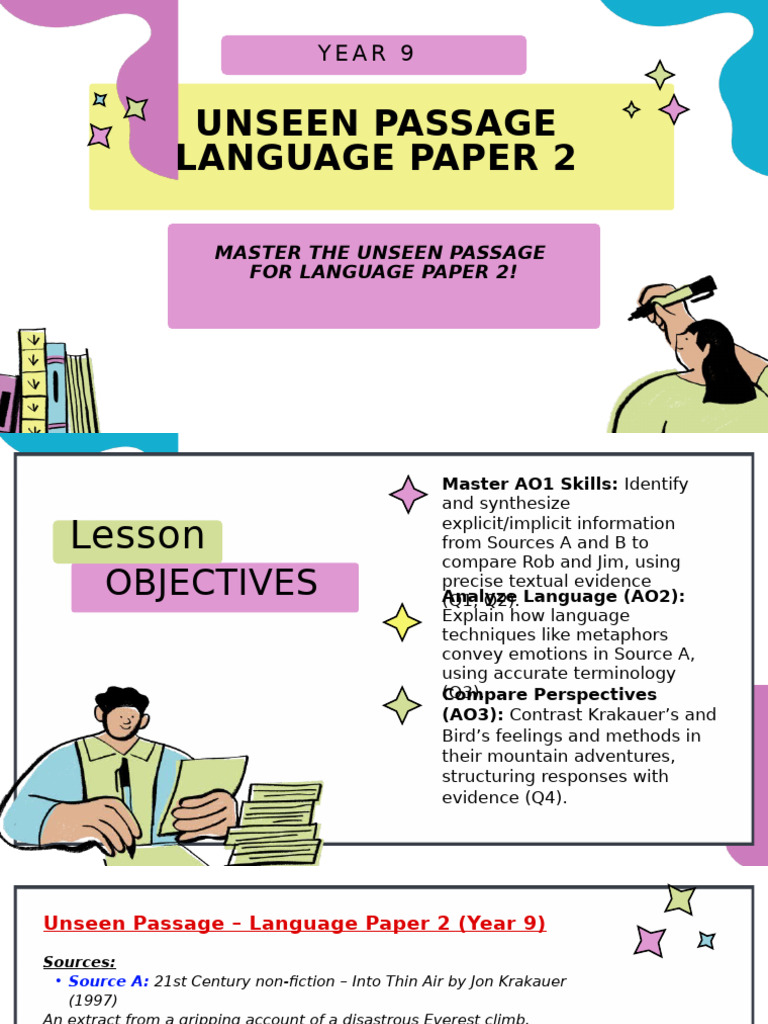 Unseen Passage Mastery for Year 9 | PDF | Metaphor