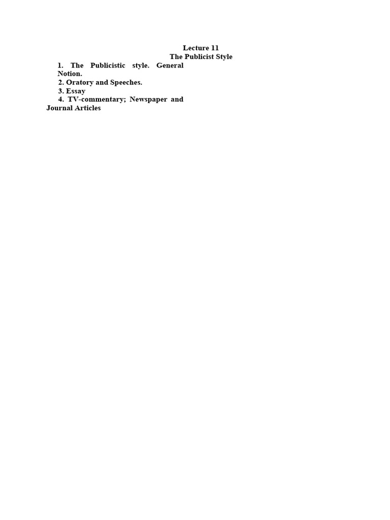 Lecture 5 Publicist Style | PDF | Essays | Rhetoric