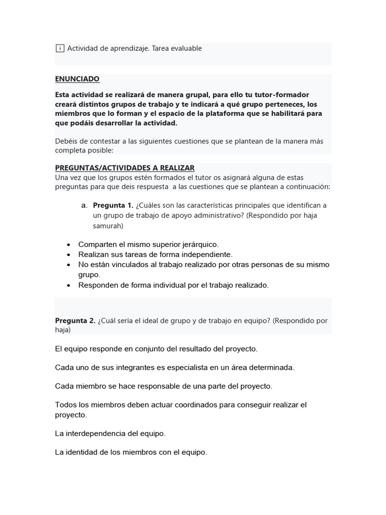 Enunciado: Actividad de Aprendizaje. Tarea Evaluable | PDF | Ciencias del comportamiento | Cognición