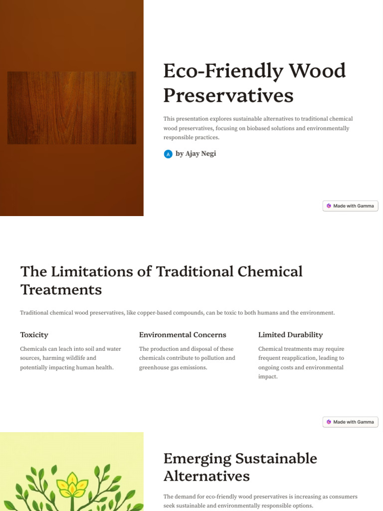 Eco-Friendly Wood Preservatives Overview | PDF | Wood | Natural Environment