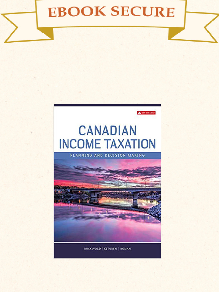 (Ebook PDF) Canadian Income Taxation, 2019 - 2020 22Nd Edition by ...