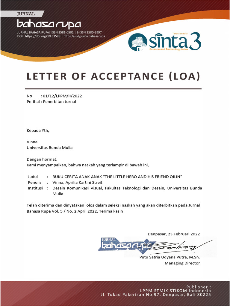 LOA Jurnal Approved | PDF