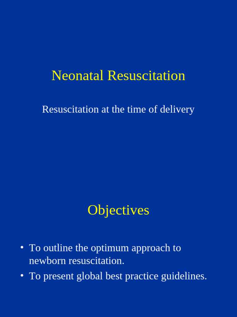 Newborn Resuscitation Guidelines | PDF | Cardiopulmonary Resuscitation ...