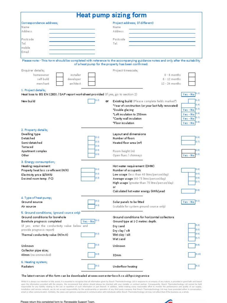 Heat Pump Sizing Form | Download Free PDF | Building Insulation | Water ...