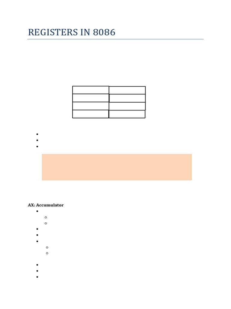 Register Organization of 8086 Microprocessor | PDF | Pointer (Computer ...