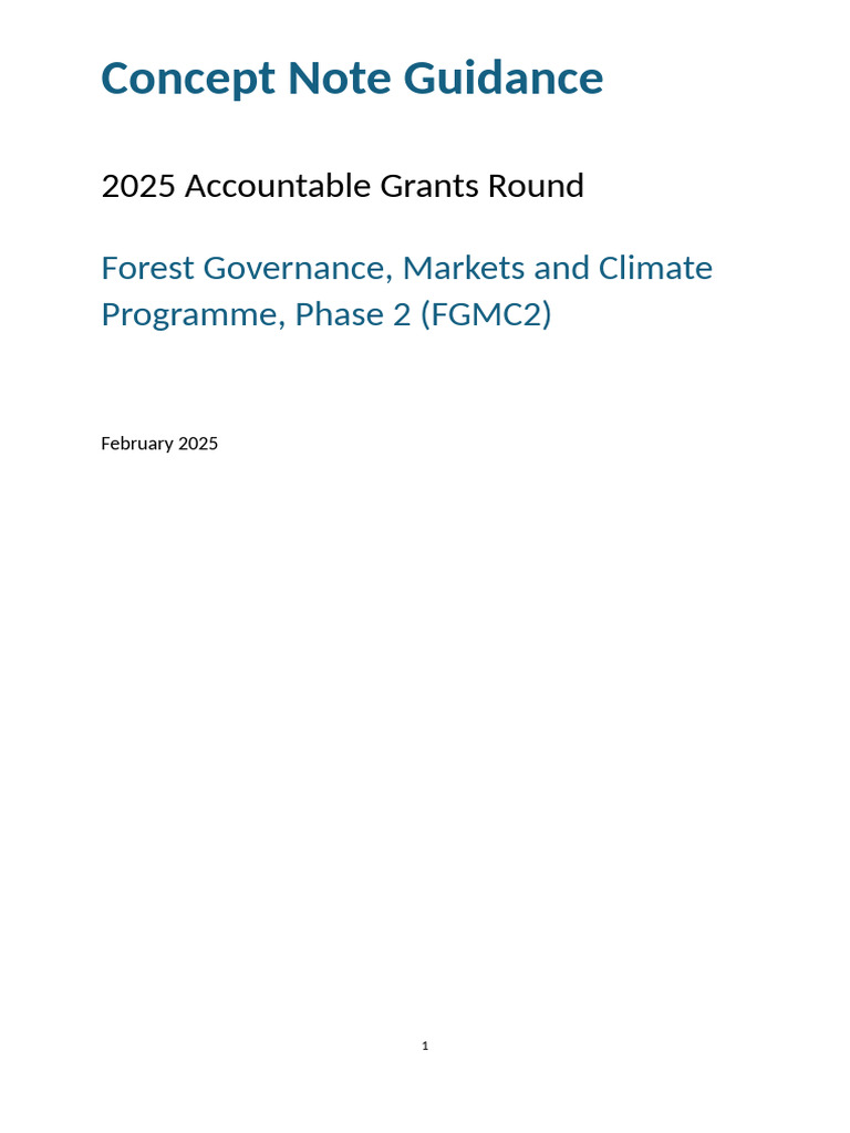 Forest Governance Markets and Climate Programme FGMC2 2025 Grants Round ...