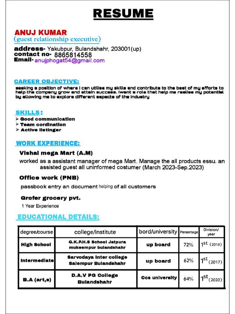 Anuj, Resume - 20250621 - 1258 | PDF