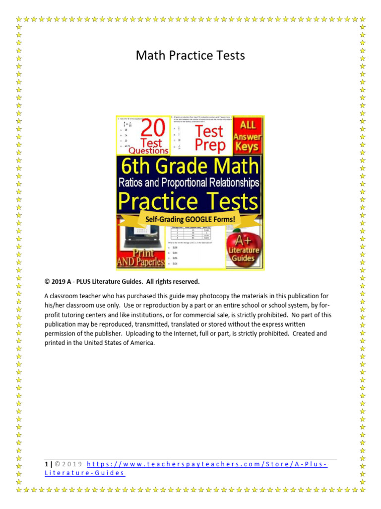 07 - 6th Grade Math Ratios and Proportional Relationships Digital SELF ...