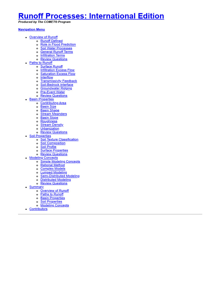Runoff Processes - International Edition | PDF | Surface Runoff | Stream