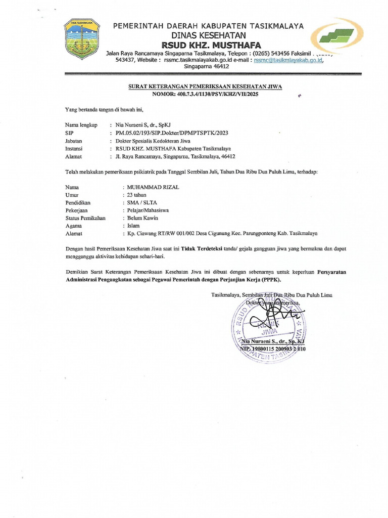 Suket Jasmani Dan Rohani Muhammad Rizal | PDF