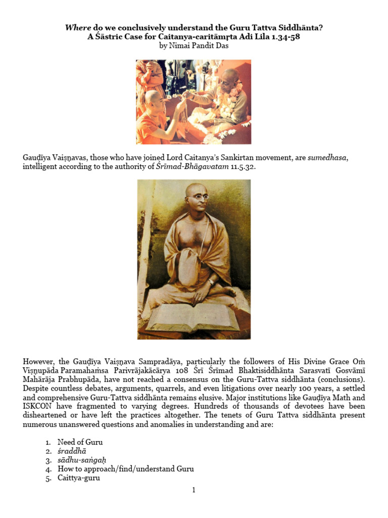 Where Do We Conclusively Understand The Guru Tattva Siddhanta | PDF ...