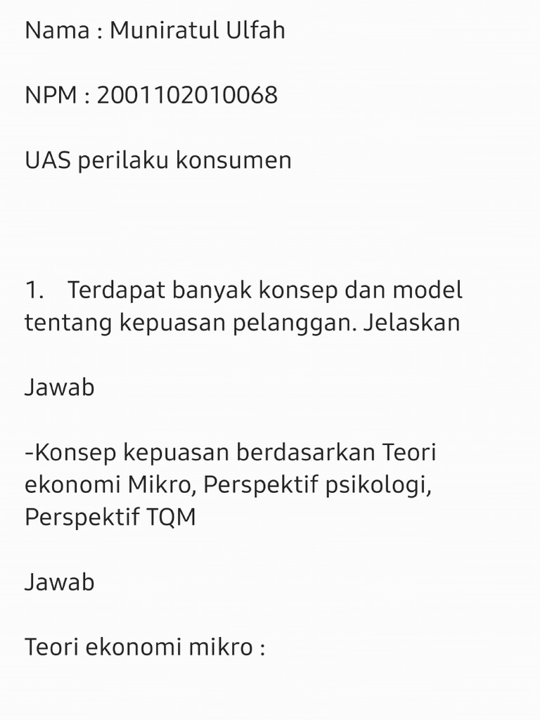 Muniratul Ulfah 2001102010068 Uas Perilaku Konsumen | PDF