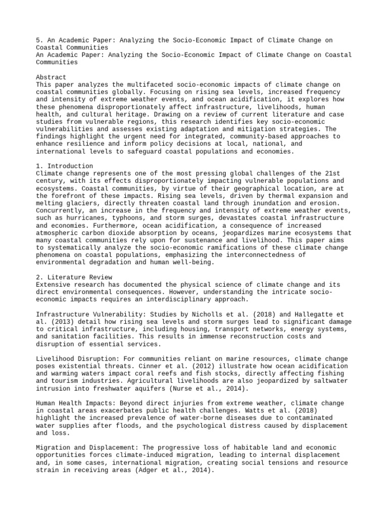 An Academic Paper Analyzing The | PDF | Climate Change | Climate Resilience