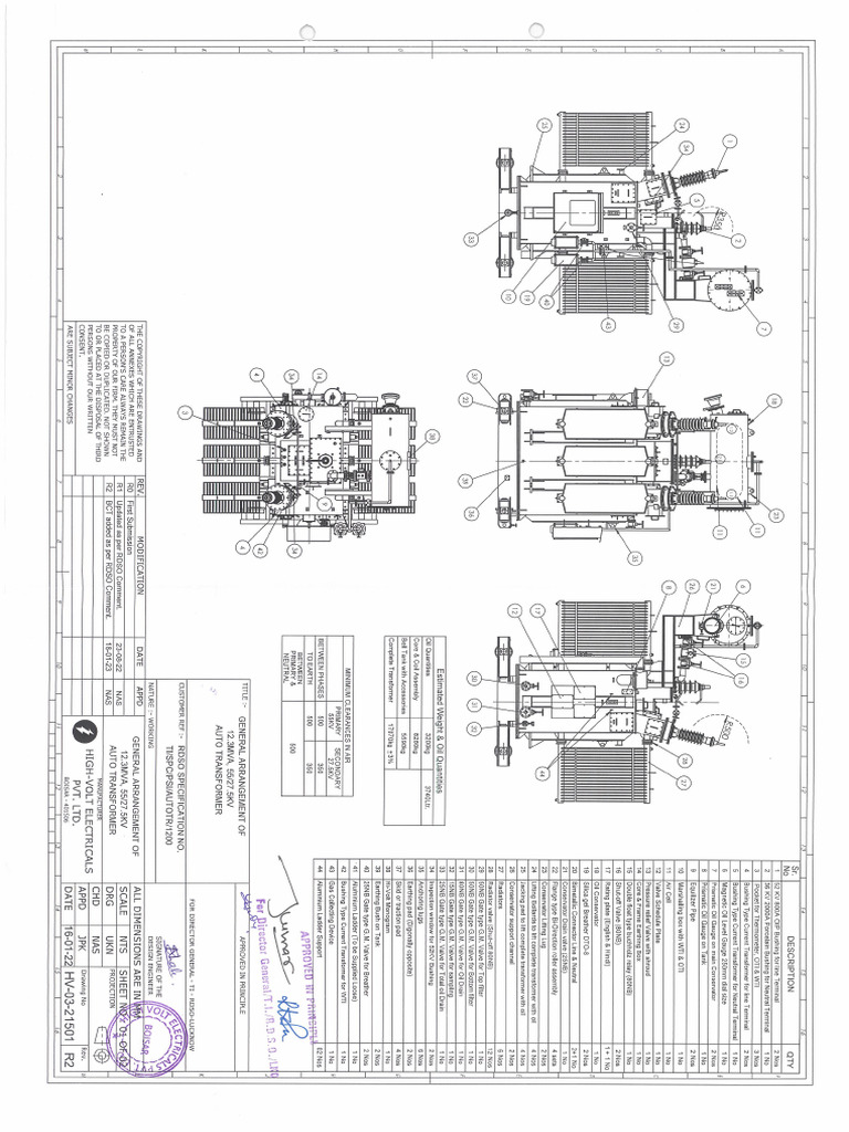 12.3MVA RDSO Approved GA Drawing | PDF