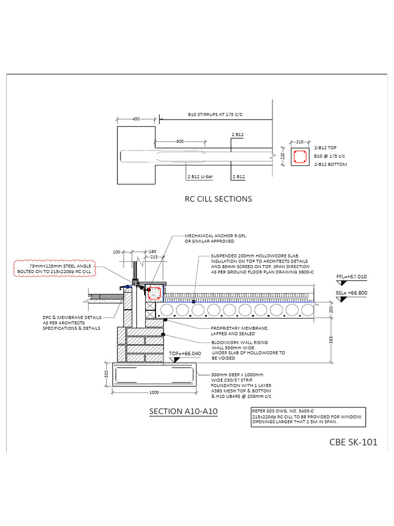 CBE SK-101 Typical RC Cill Detail | PDF | Building Engineering ...