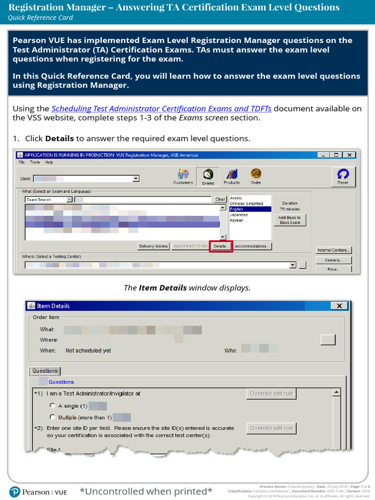 TA Certification Exam Registration Guide | PDF